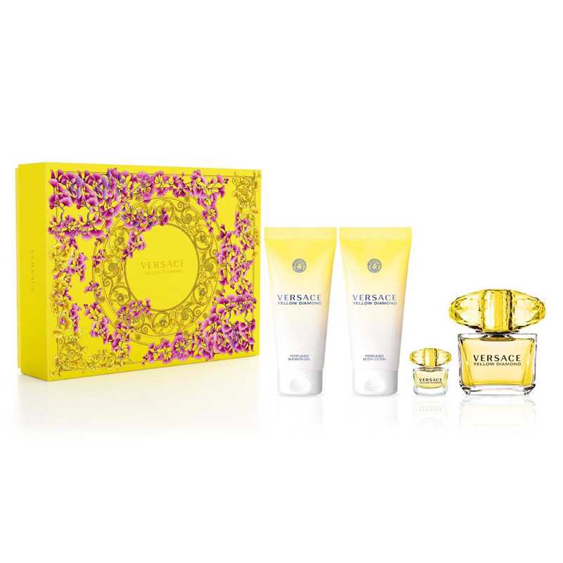 Versace Yellow Diamond Women Set EDT 90Ml+BL 100Ml+S Gel 100Ml+Black A ...