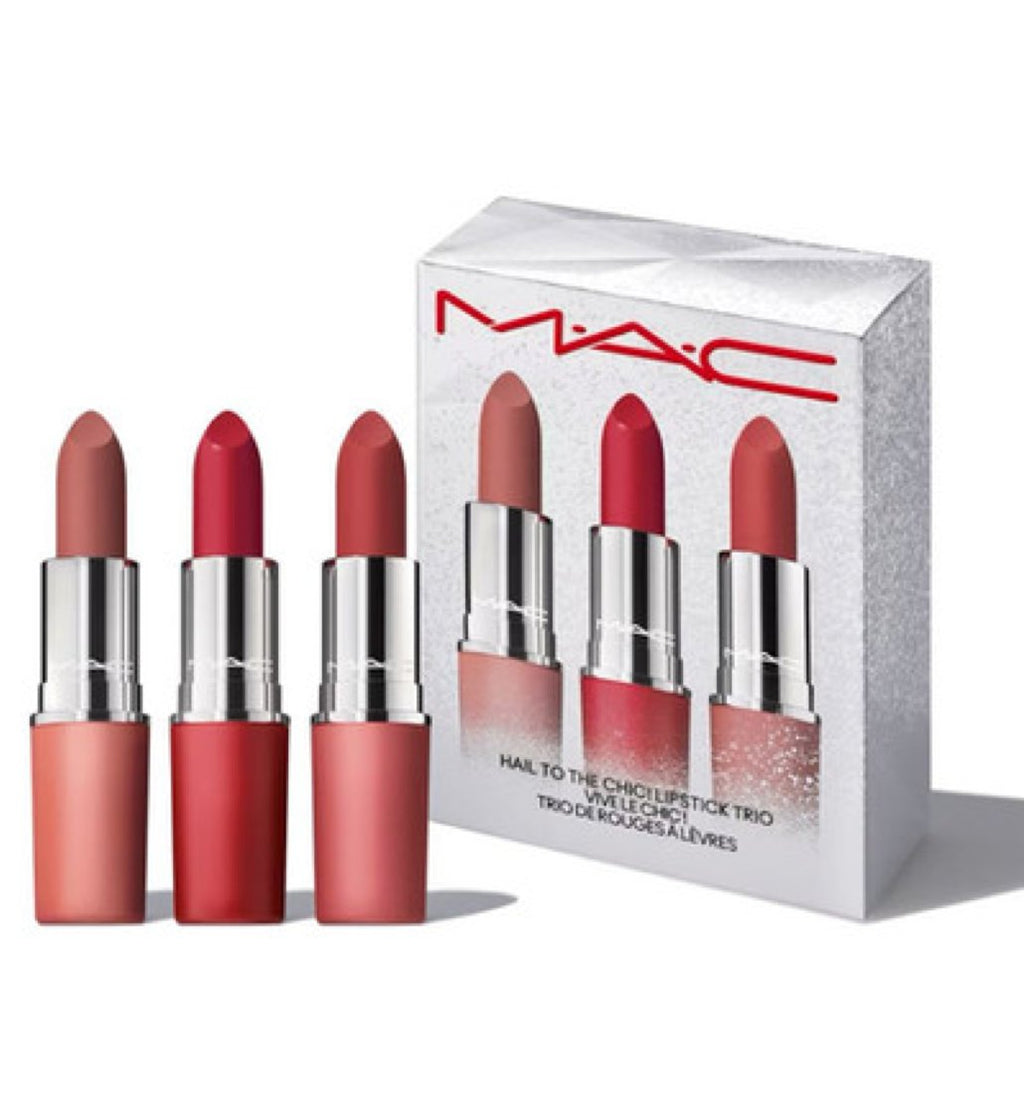 Mac Hail To The Chic Lipstick Trio Set 707 Ruby Woo+931 Teddy+923 Stay ...