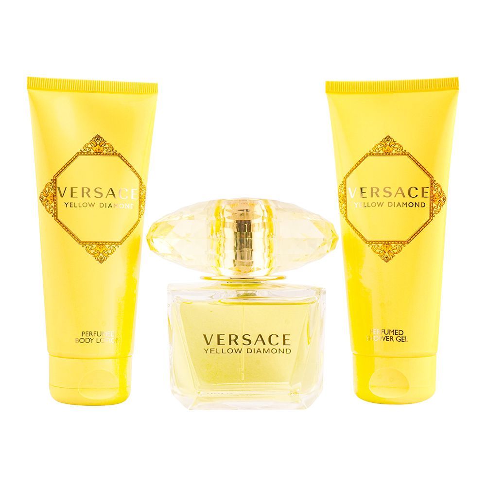 Versace Yellow Diamond Women Set EDT 90Ml+EDT 5Ml+BL 100Ml+S Gel 100Ml ...