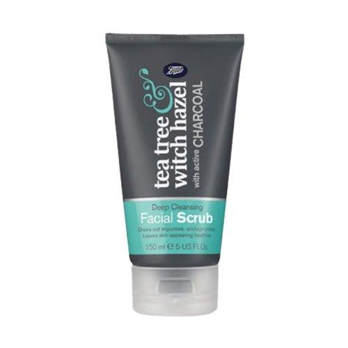 Boots Tea Tree and Witch Hazel Charcoal Facial Face Scrub 150ml ...
